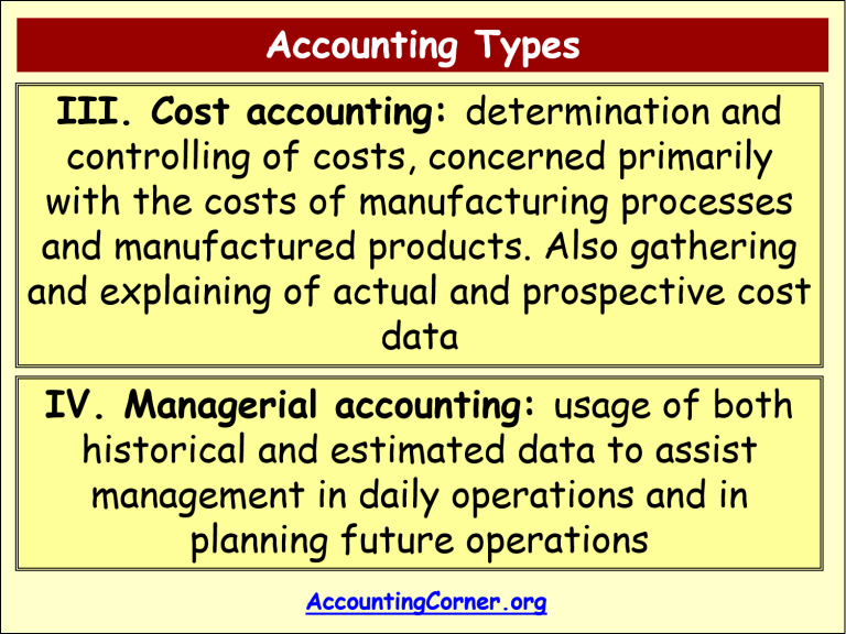 Types of Accounting In Accounting | Accounting Corner